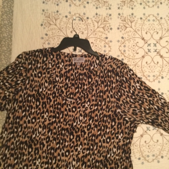 JM Collection | Tops | 34 Sleeve Animal Print Blouse 2x Jm Collection ...